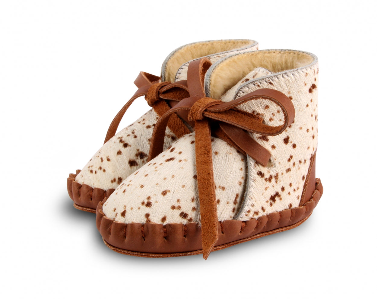 Pina Exclusive Booties | Bambi Spotted Cow Hair – Donsje Amsterdam