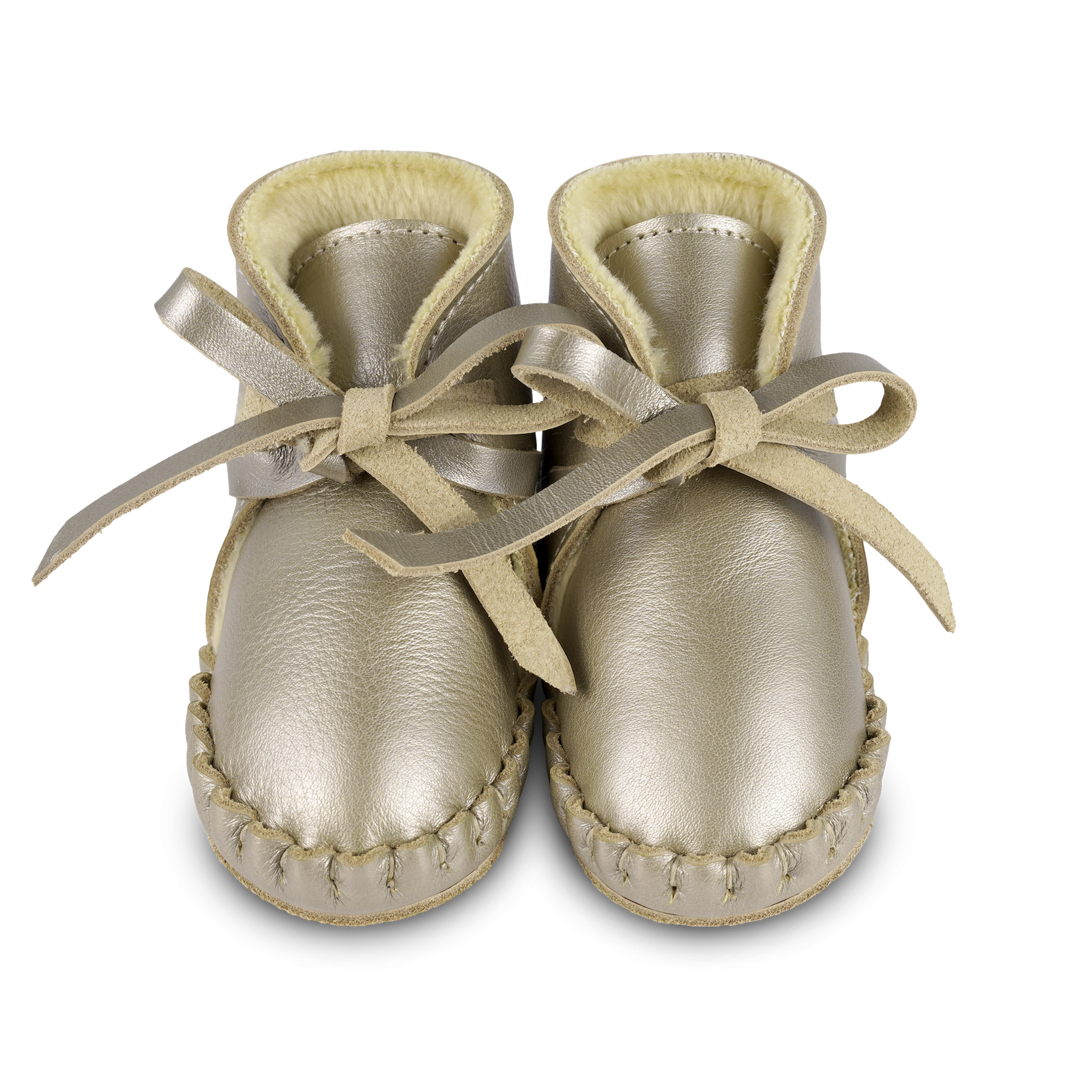 Pina Exclusive Booties | Champagne Metallic Leather – Donsje Amsterdam