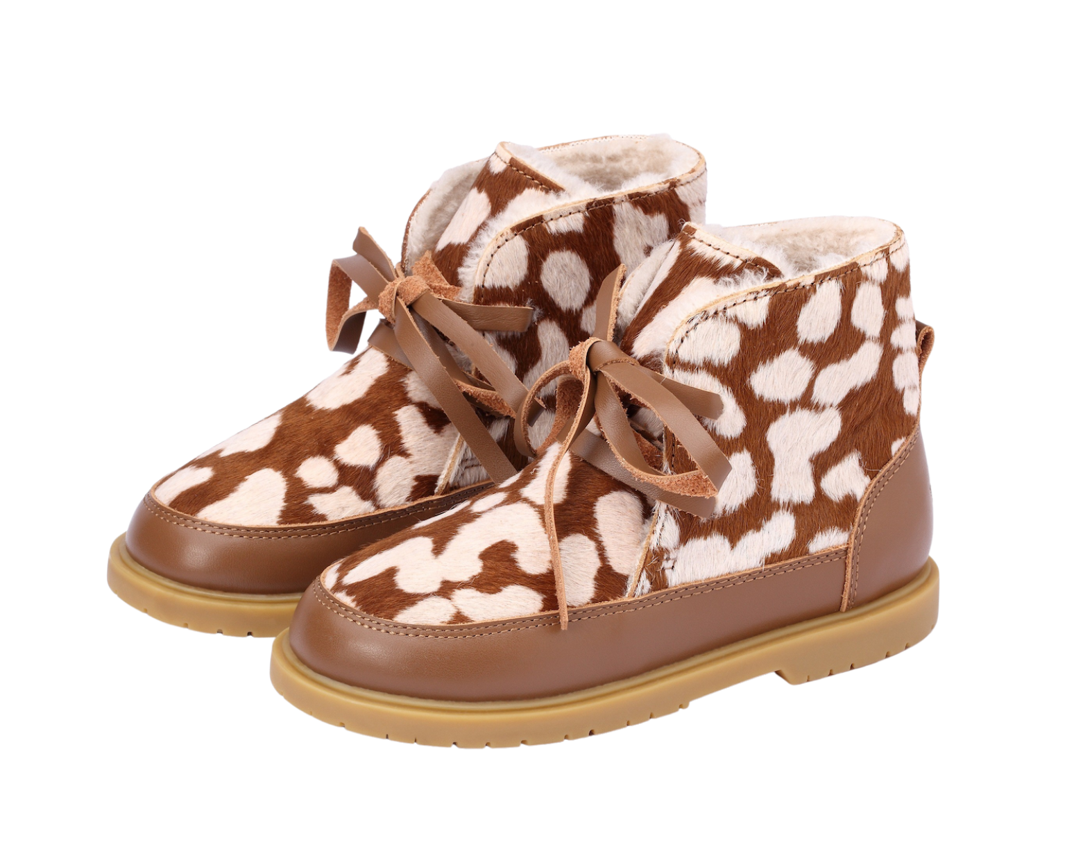 Buddy Exclusive Boots | Brown Spotted Cow Hair – Donsje Amsterdam