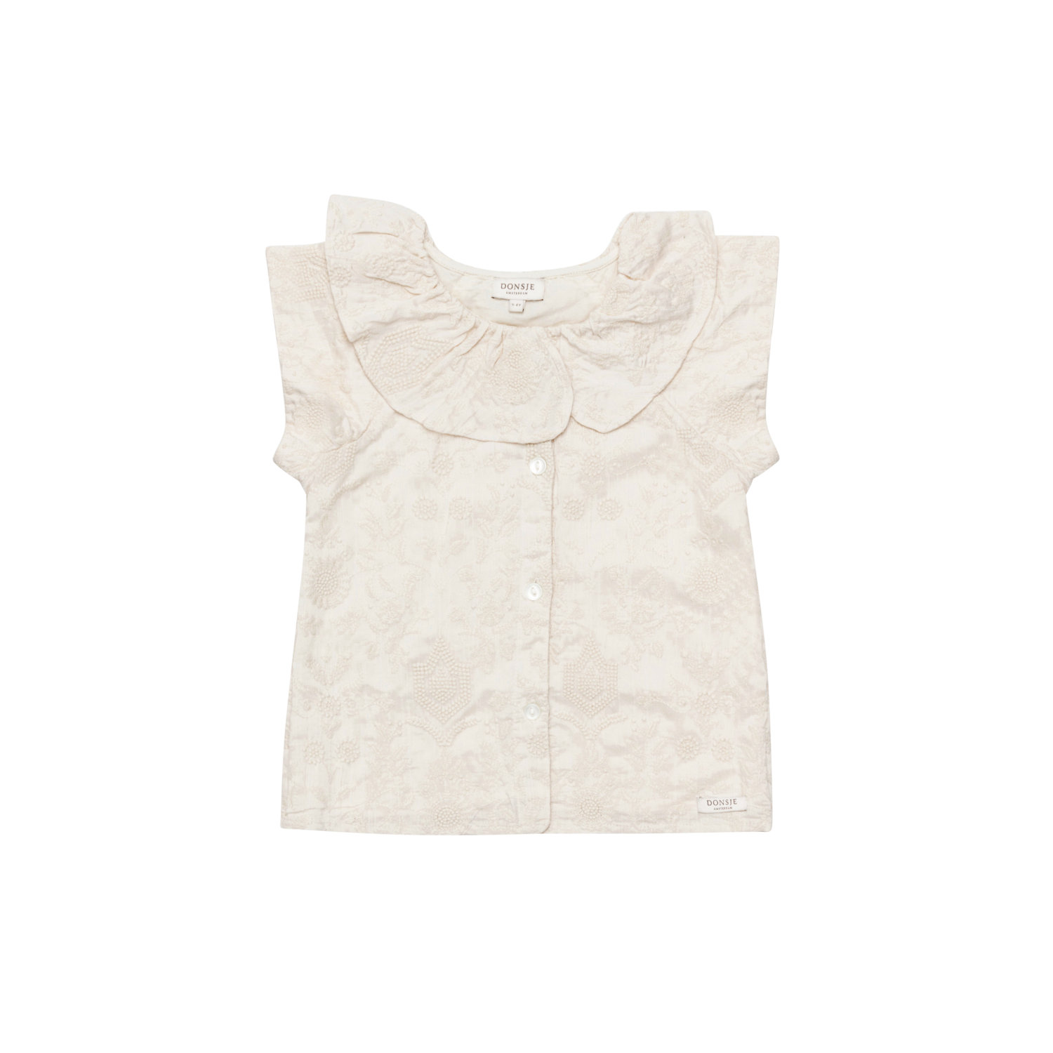 Miesi Blouse | Warm White Flowers – Donsje Amsterdam