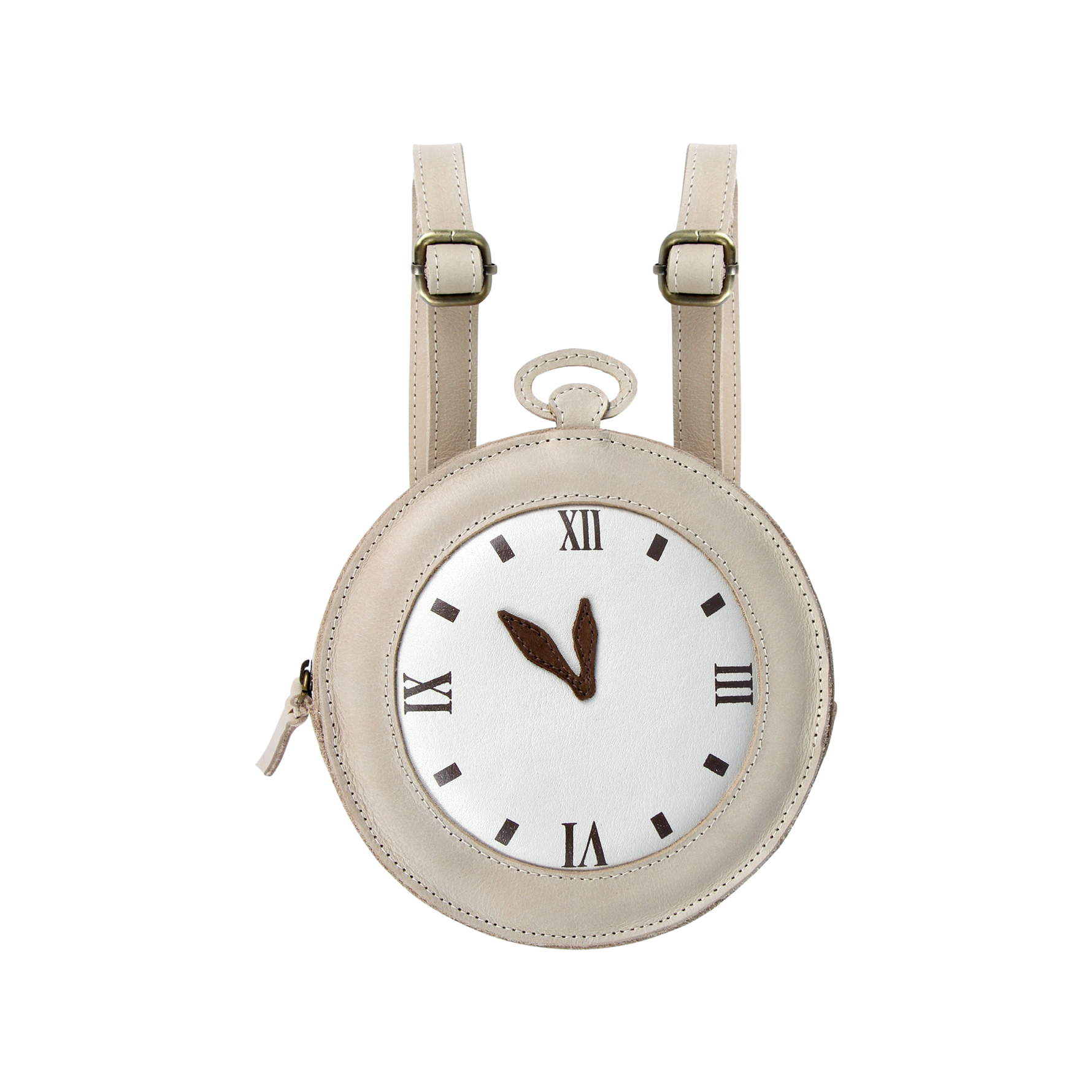 Logio Backpack | Clock | Ivory Classic Leather – Donsje Amsterdam