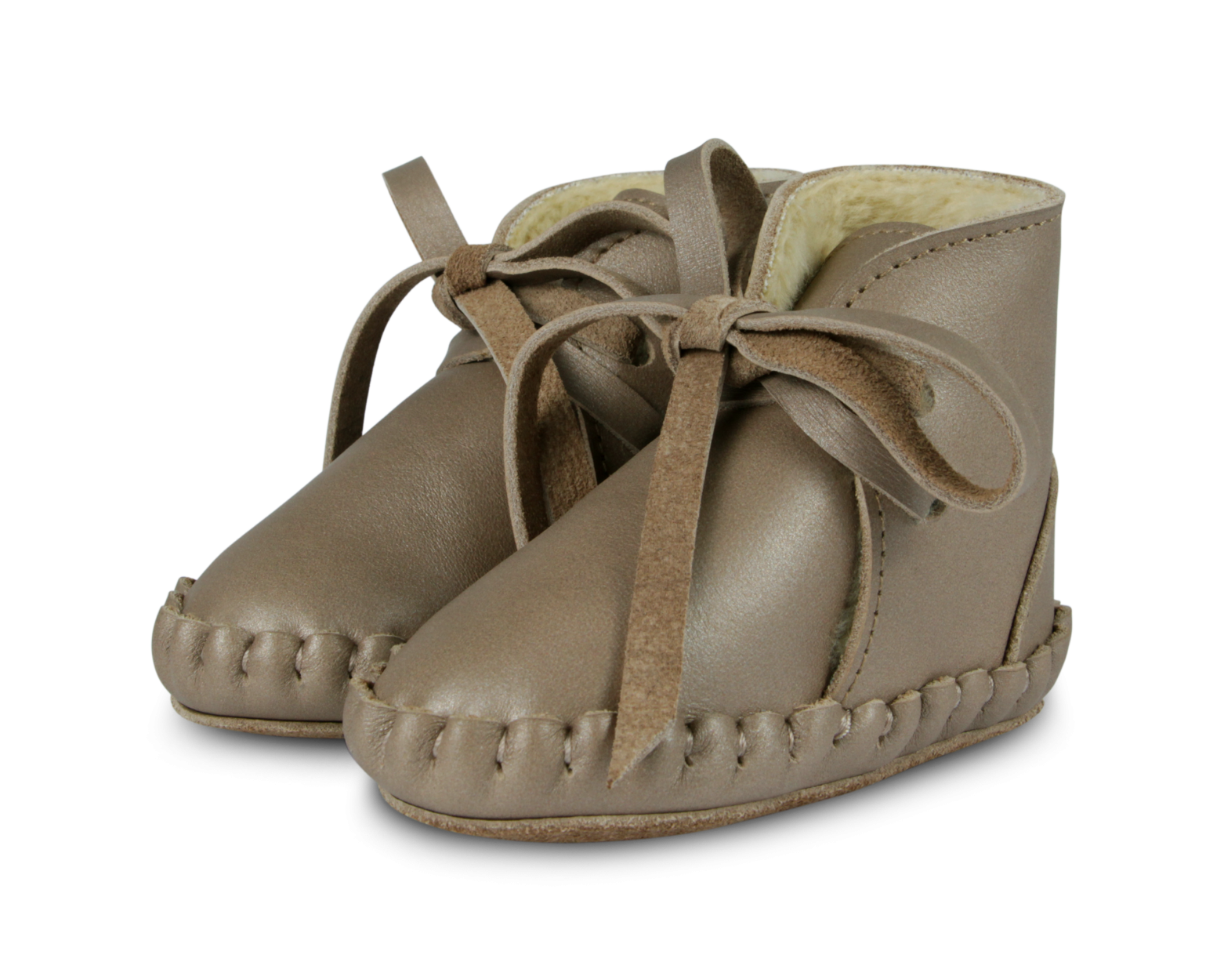Pina Exclusive Booties | Truffle Metallic Nubuck – Donsje Amsterdam